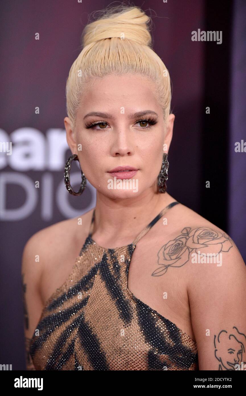 Halsey attends the 2018 iHeartRadio Music Awards at the Forum on March 11, 2018 in Inglewood ...