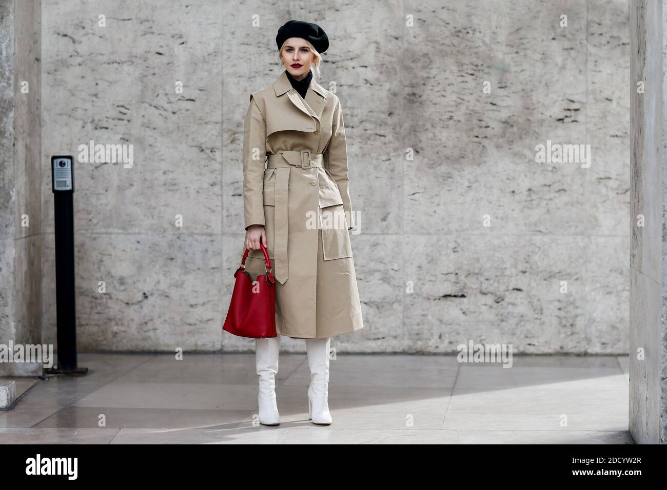 Street style, Caroline Daur arriving at Giambattista Valli Fall-Winter ...