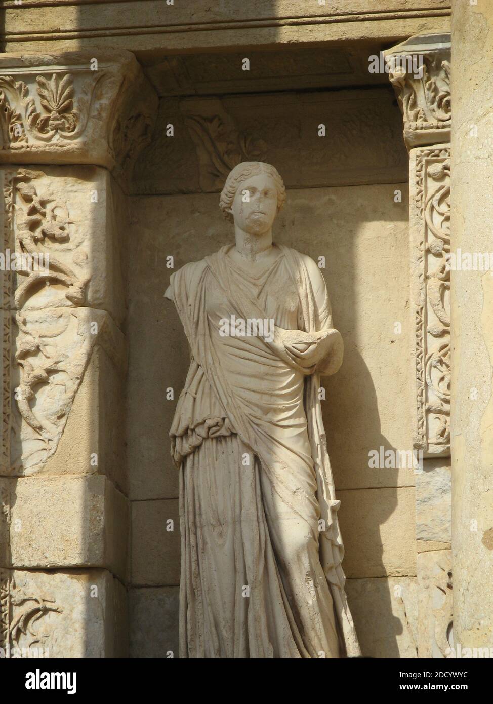 Statue of Sophia in the wall of the Celsus Library in the Ancient City ...