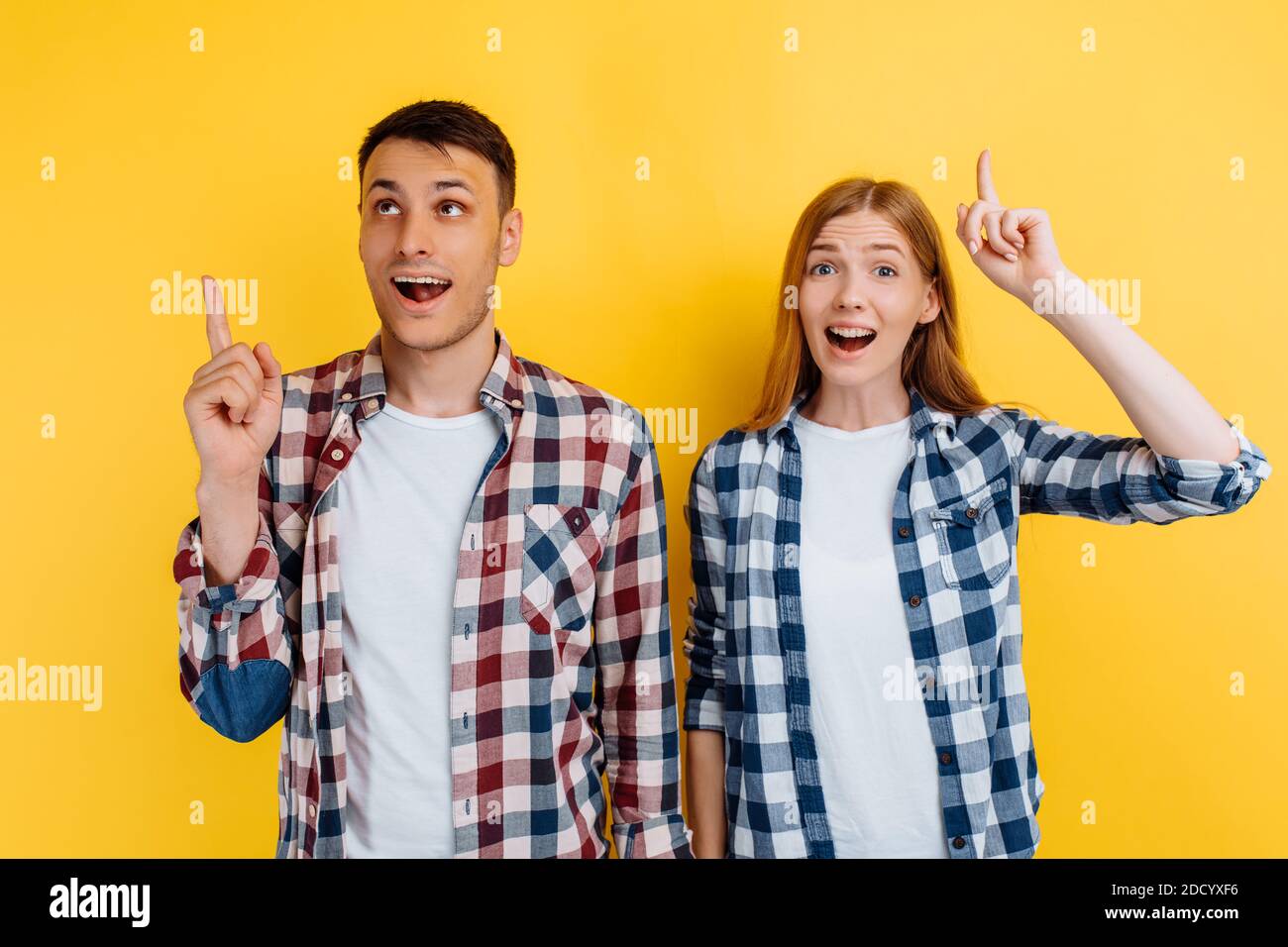 Exciting woman man hi-res stock photography and images - Alamy