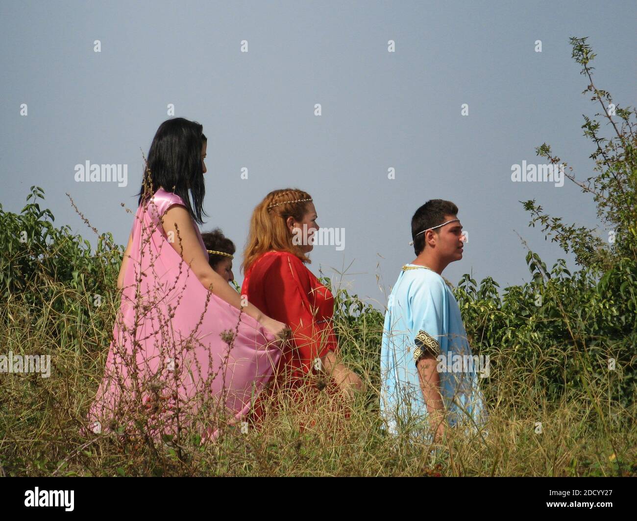 Actors prepare for e nactment of Roman Theatre show for Tourists at ...