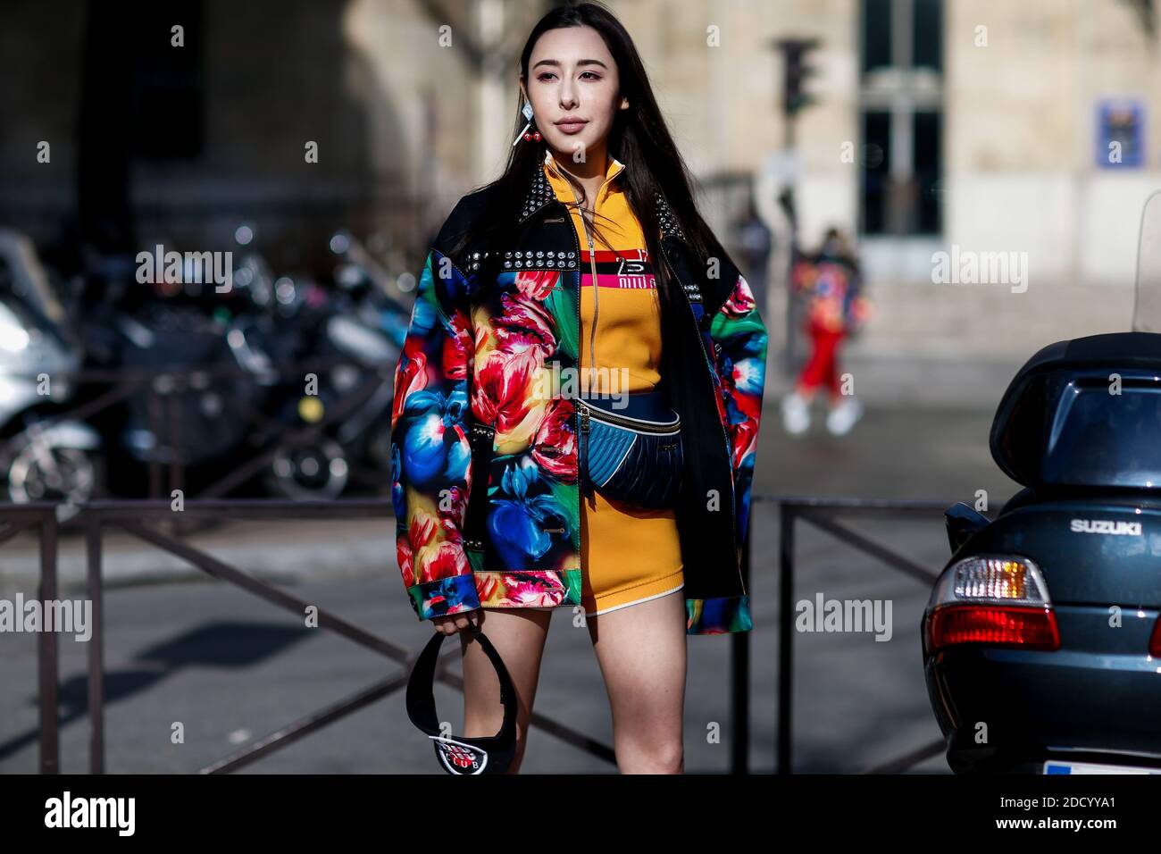 Street style, Rigel Davis arriving at Miu Miu Fall-Winter 2018-2019 ...