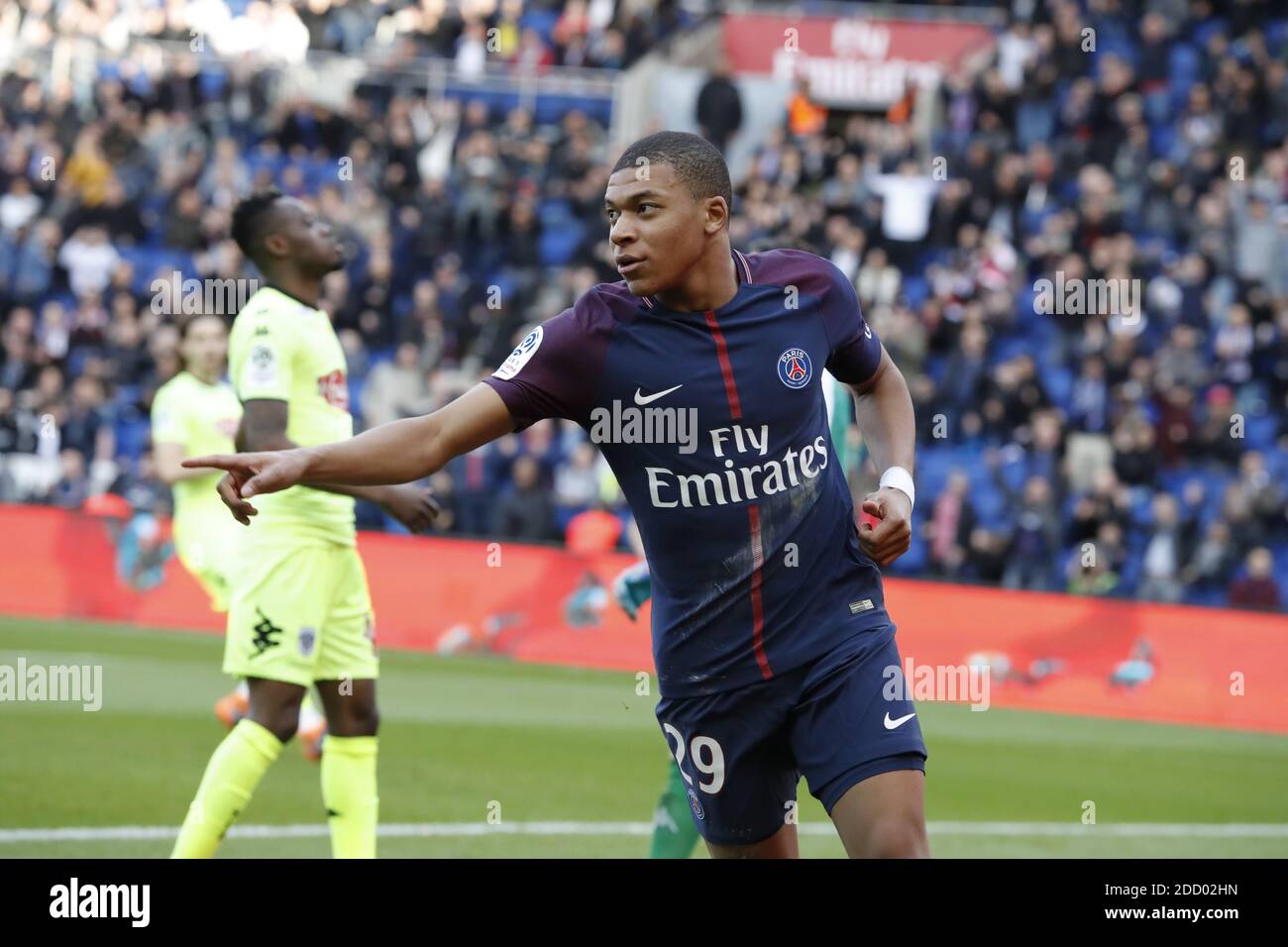 PSG's Kylian Mbappe joy after scoring the 1-0 goal during the French ...
