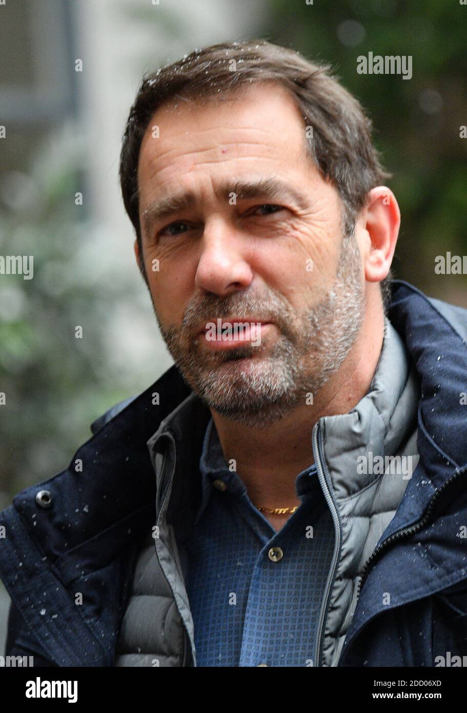 En marche President Christophe Castaner pictured outside of a ...