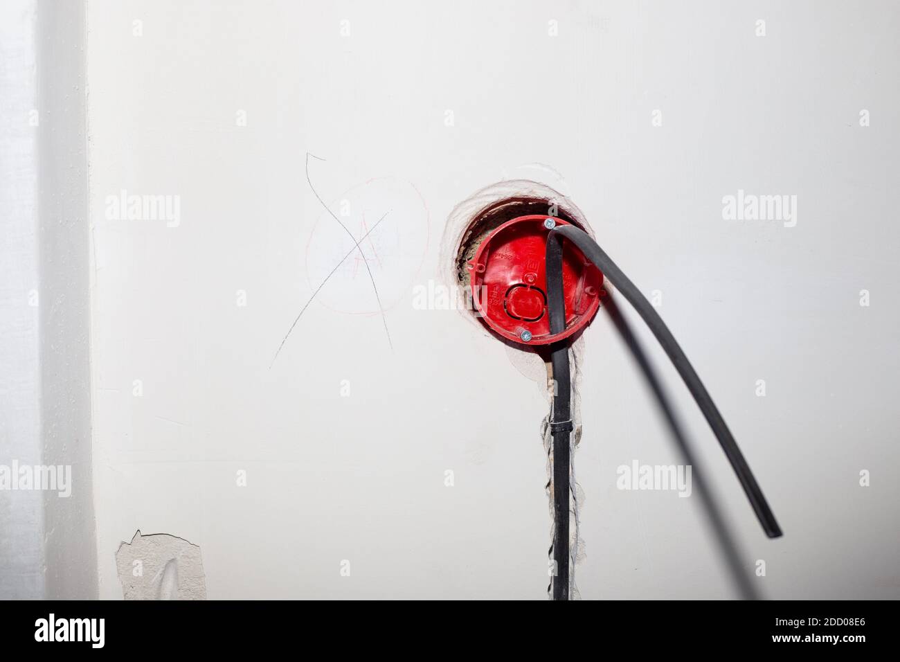 the electrical wire and the socket are inserted into the grooved groove ...