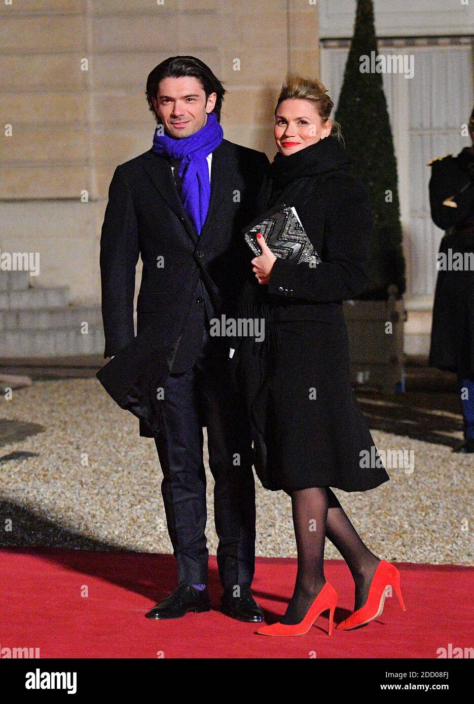 Gauthier Capucon and his wife Delphine Borsarello arriving for a state ...