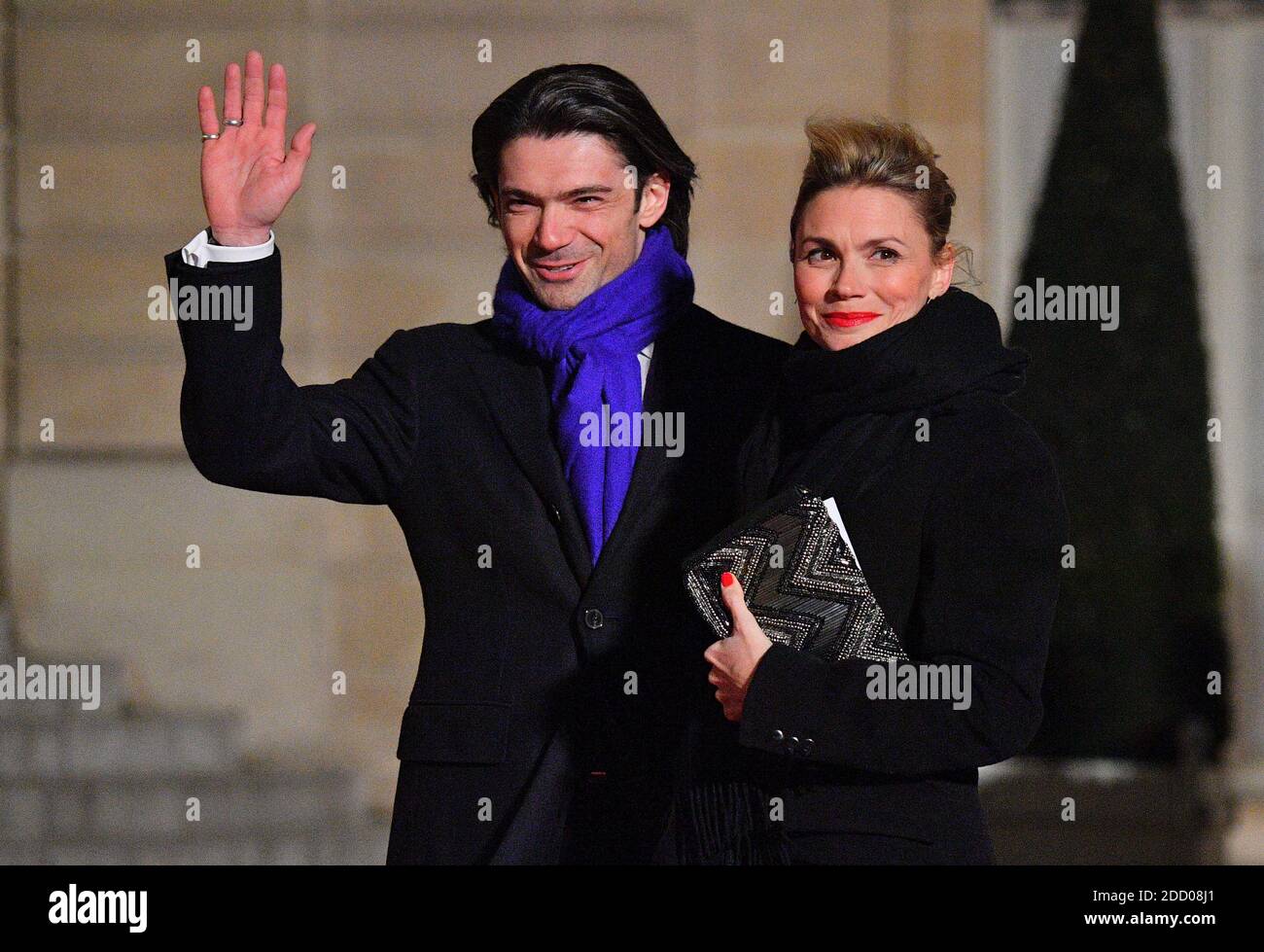 Gauthier Capucon and his wife Delphine Borsarello arriving for a state ...