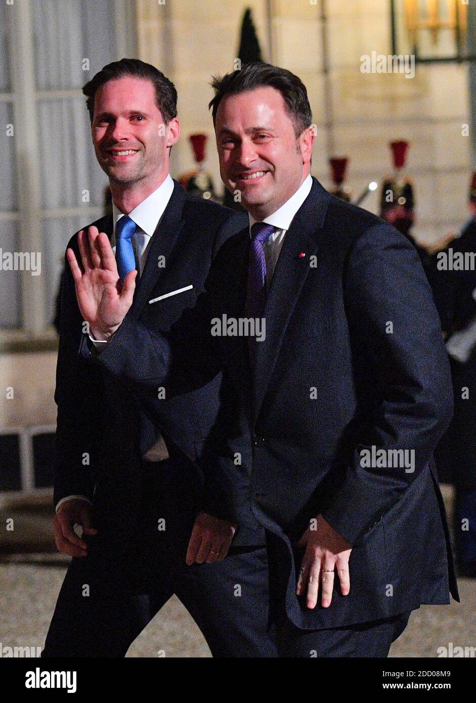Luxembourg's Prime Minister Xavier Bettel (R) and his husband Xavier ...