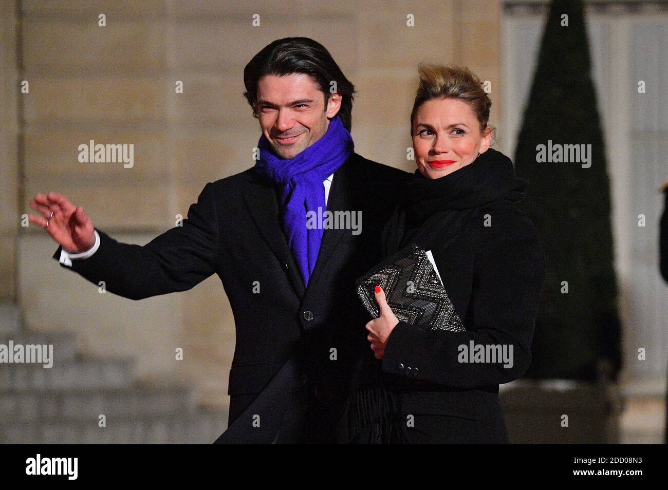 Gauthier Capucon and his wife Delphine Borsarello arriving for a state ...