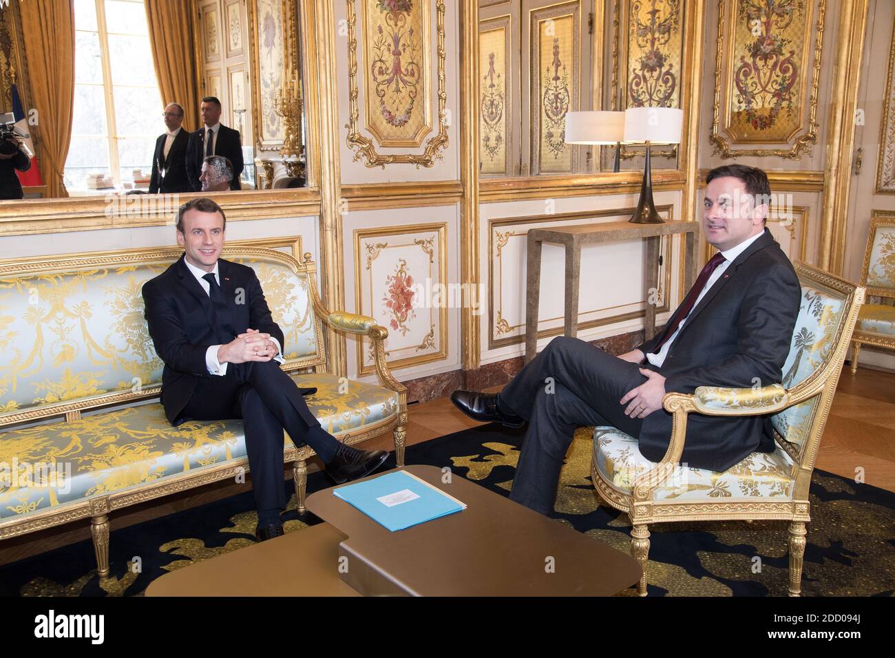 French president Emmanuel Macron meets Luxembourg Prime Minister Xavier ...