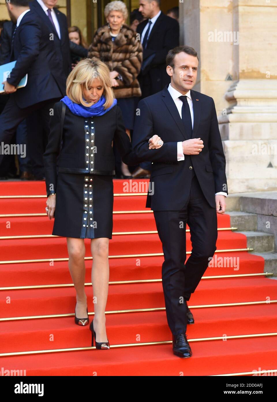 President Emmanuel Macron and his wife Brigitte Macron during a ...
