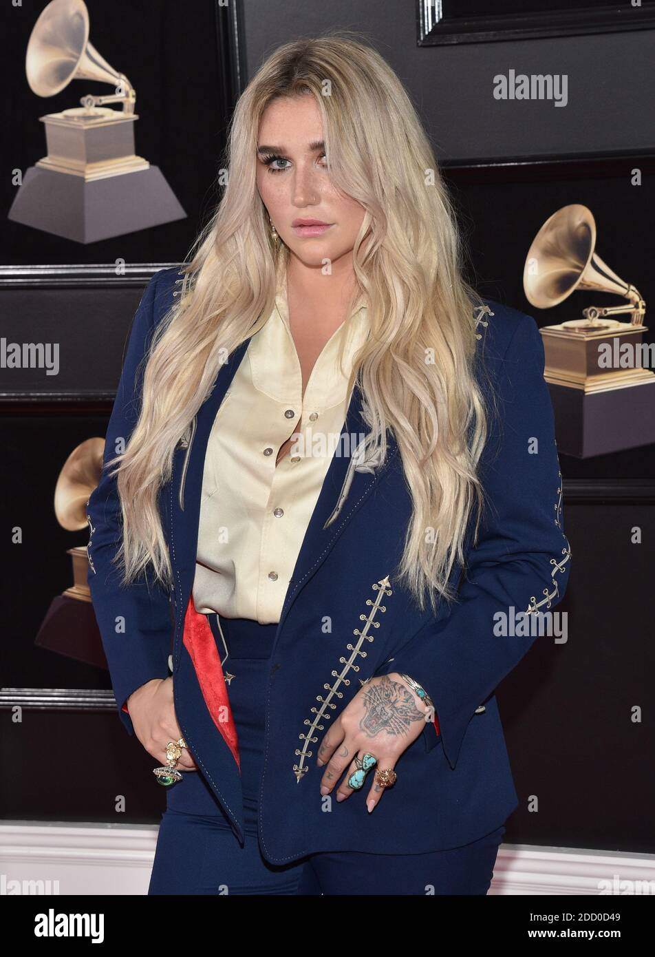 Kesha attends the 60th Annual GRAMMY Awards at Madison Square Garden on ...
