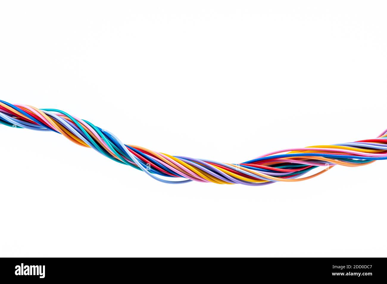 Colorful electrical cable wire isolated on white background Stock Photo ...
