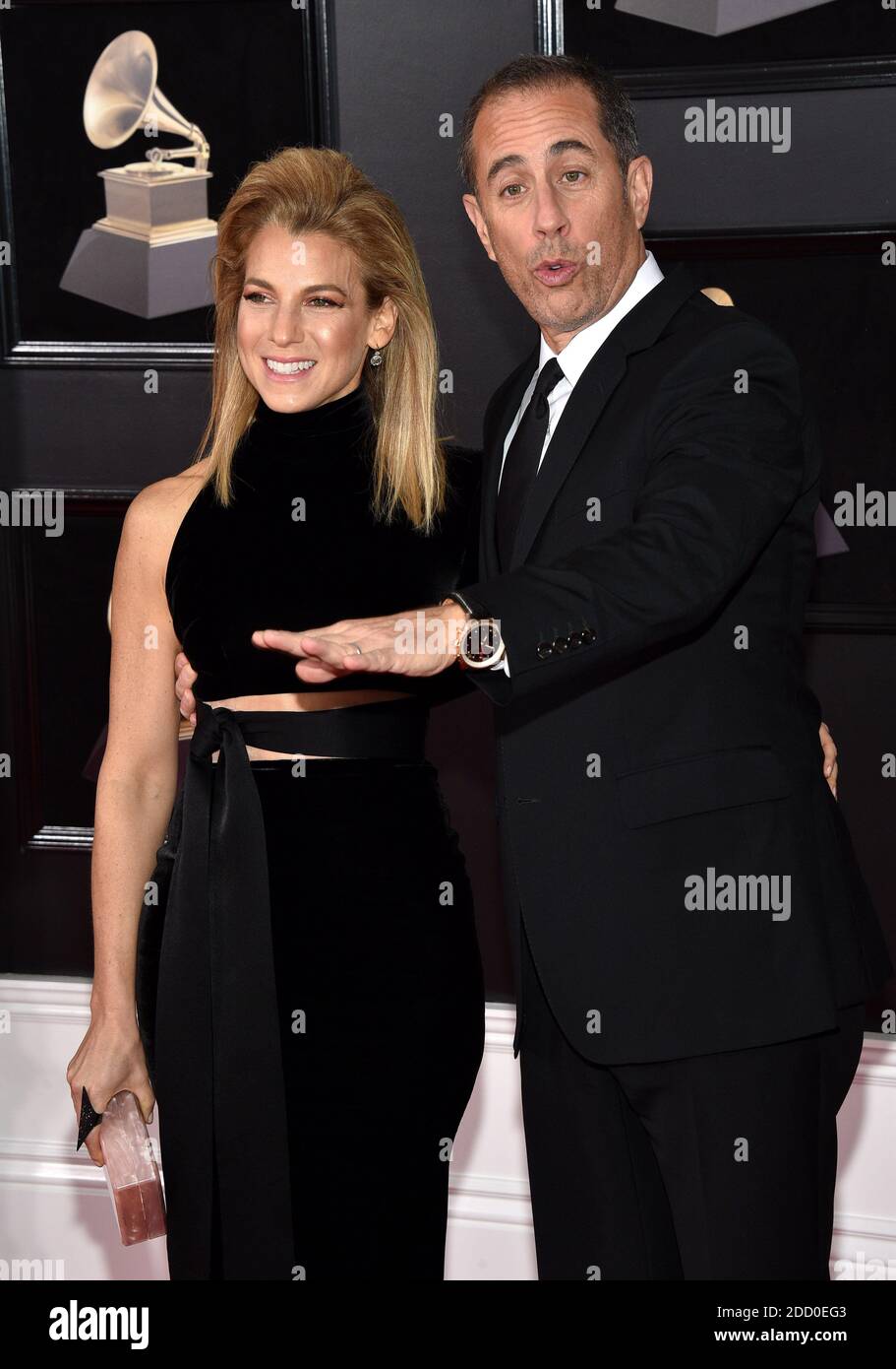 Jessica Seinfeld, Jerry Seinfeld attend the 60th Annual GRAMMY Awards ...