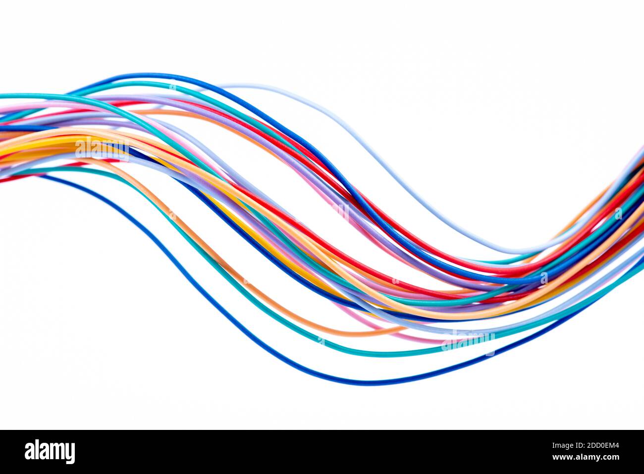 Colorful electrical cable wire isolated on white background Stock Photo ...