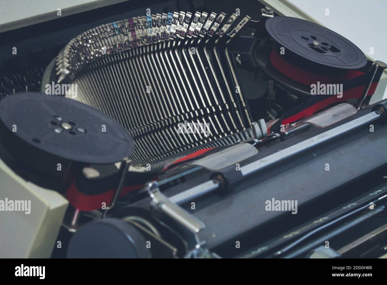 The inside of a vintage 90's journalist agent typewriter Stock Photo ...
