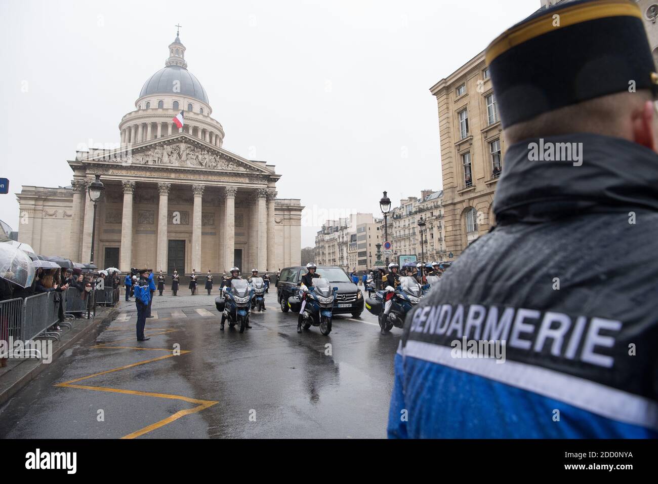 French National guards Escort the coffin of the late Lieutenant Colonel ...