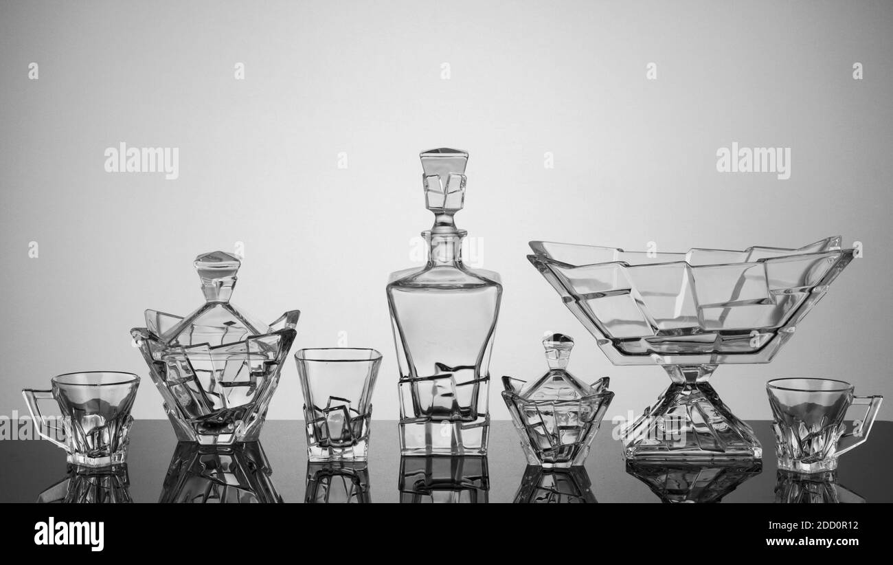 elegant crystal container .Dramatic modern background Stock Photo - Alamy