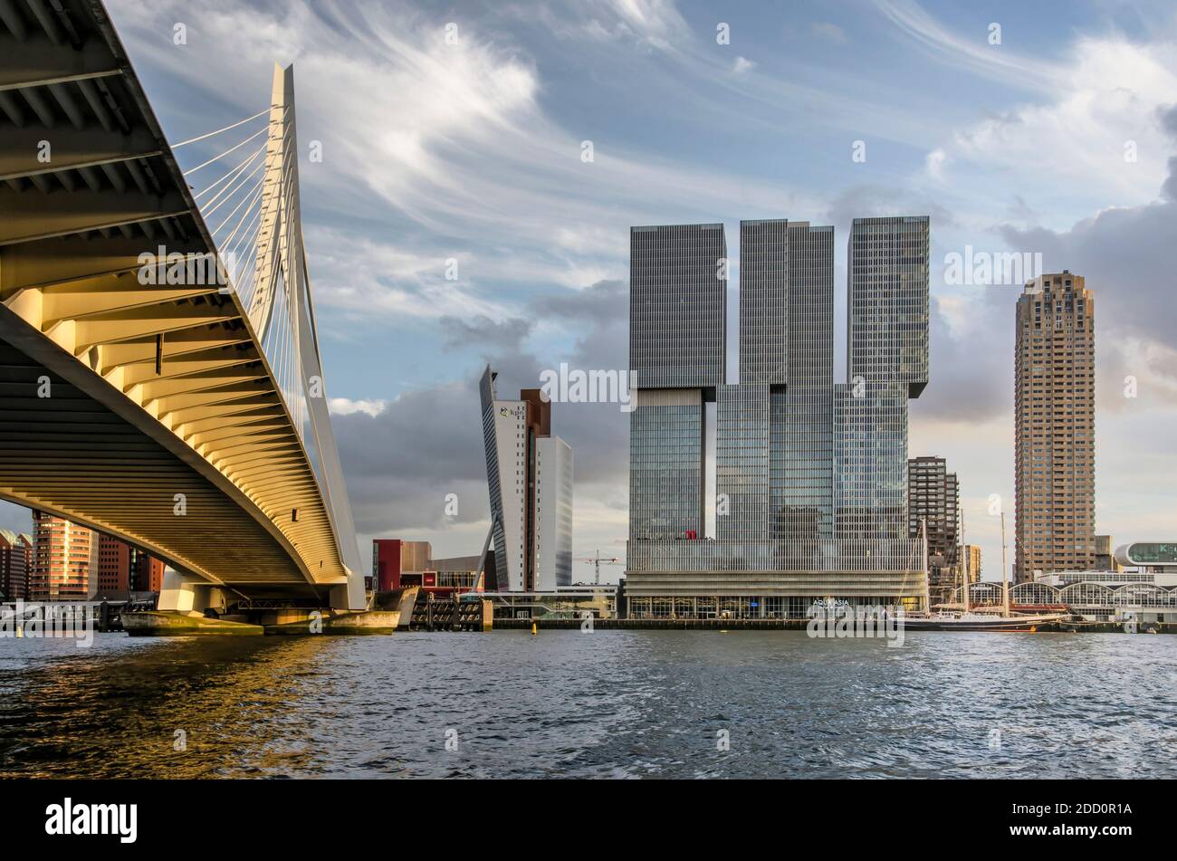 Rotterdam, The Netherlands, November 22, 2020: just before sunset, the ...