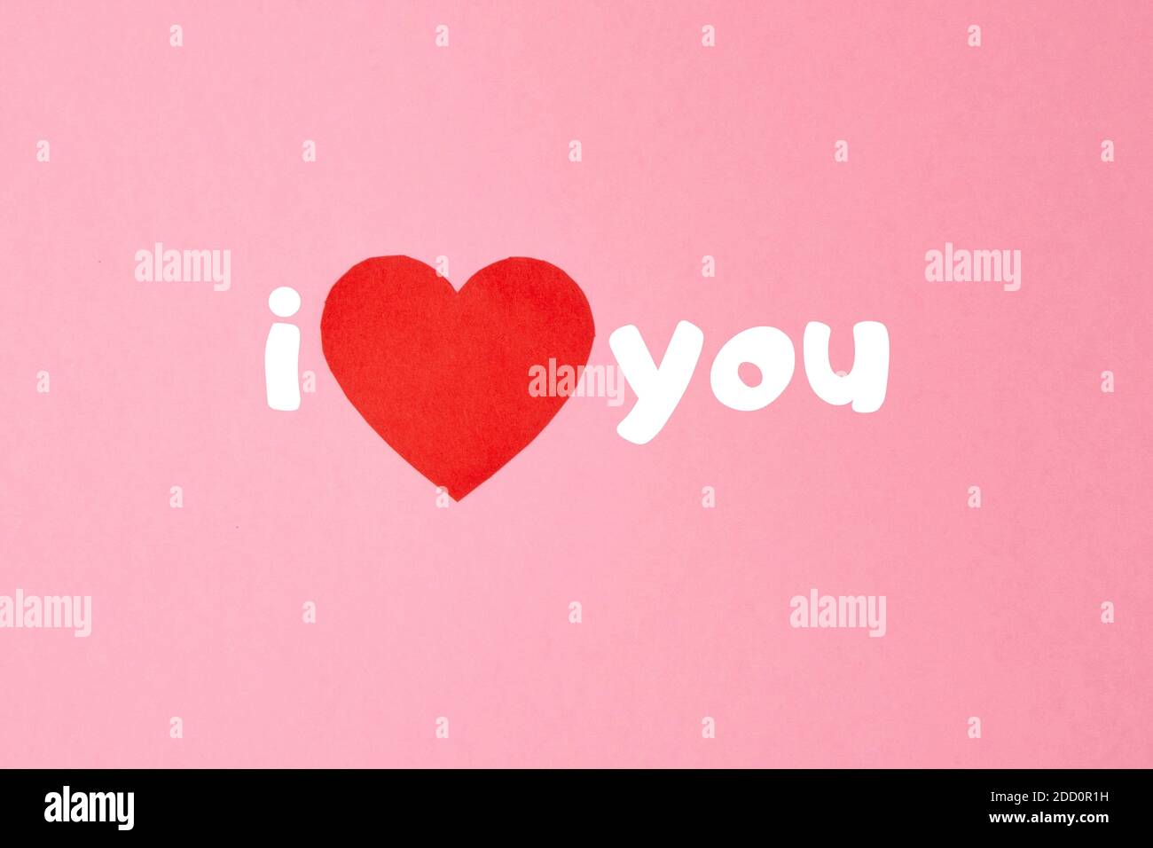 I love you. Valentine's day greeting card with calligraphy. Hand drawn ...