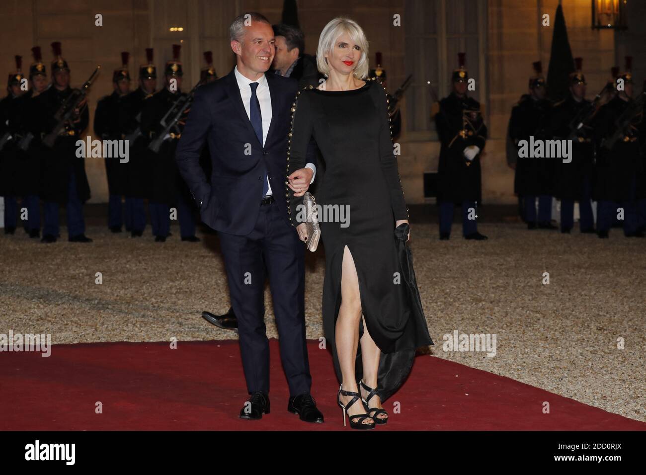 Francois de Rugy and wife Séverine Servat de Rugy arrive at State ...