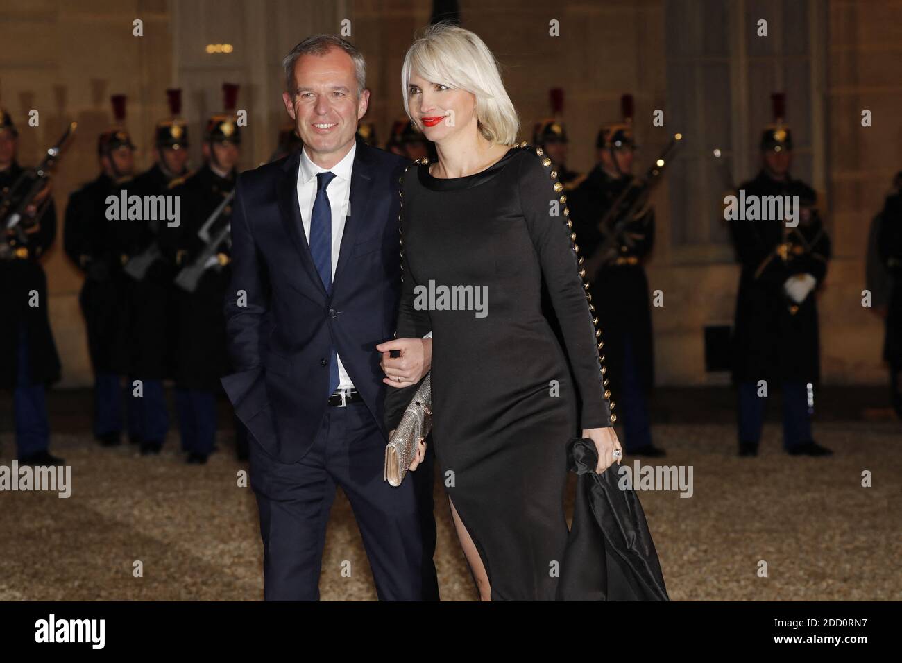 Francois de Rugy and wife Séverine Servat de Rugy arrive at State ...