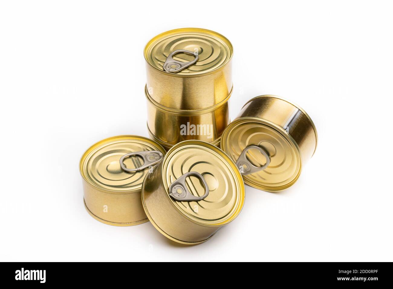 Food cans on white background Stock Photo - Alamy