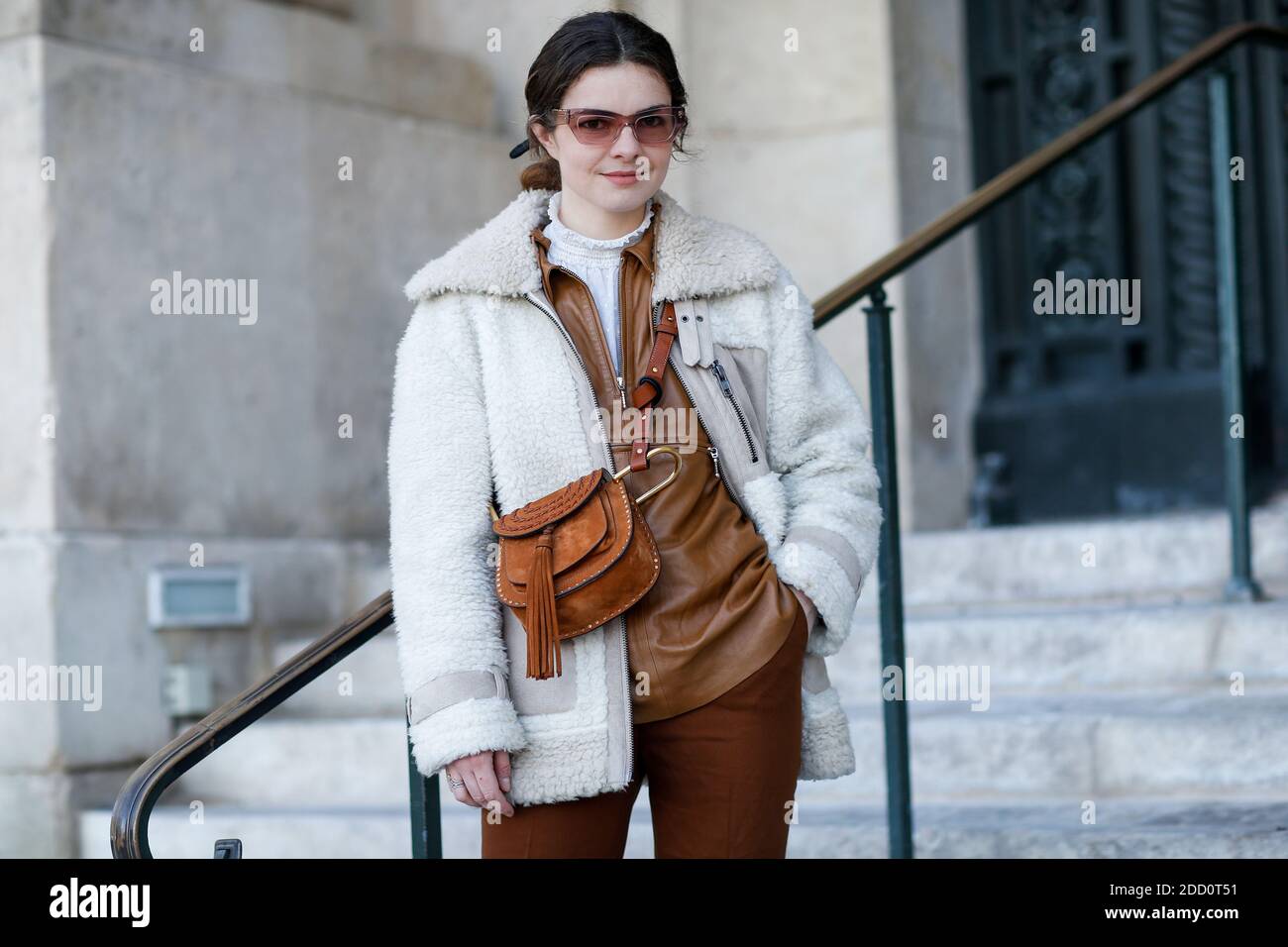 Street style, Mathilde Margail arriving at Elie Saab Fall-Winter 2018 ...