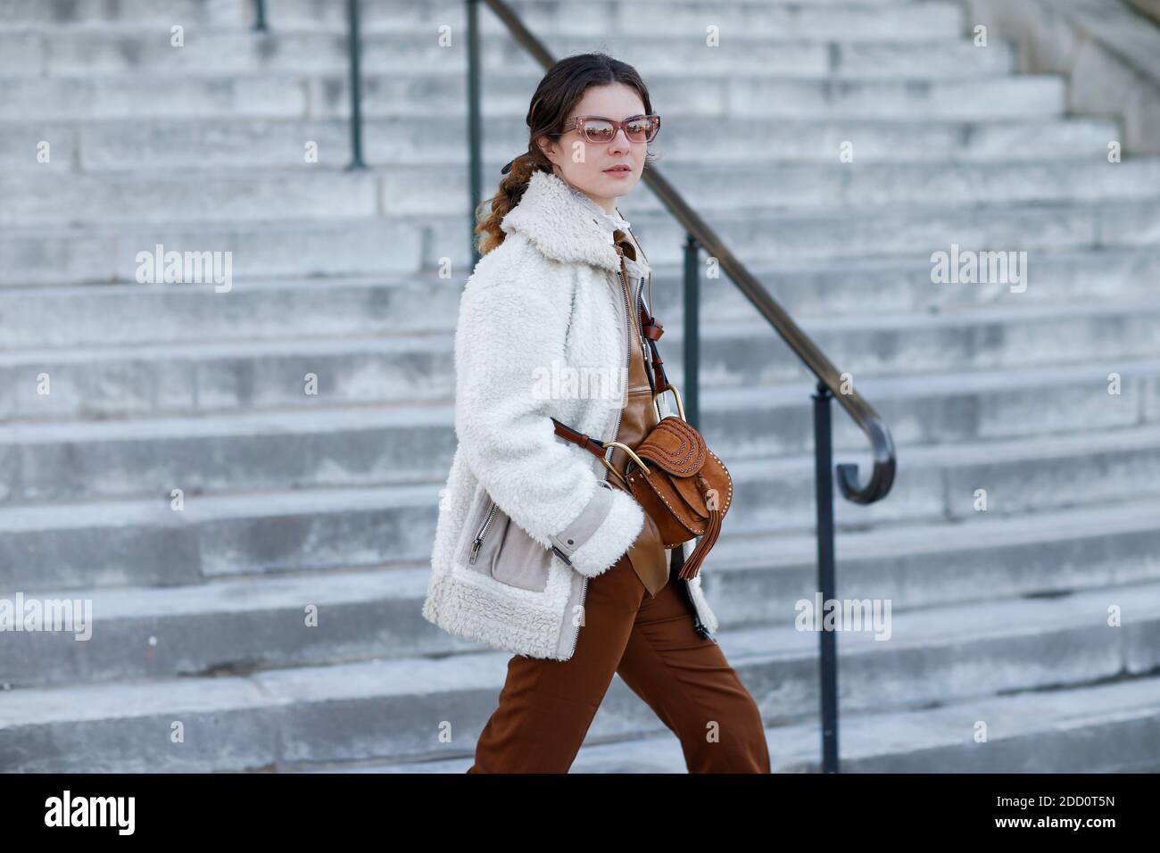 Street style, Mathilde Margail arriving at Elie Saab Fall-Winter 2018 ...