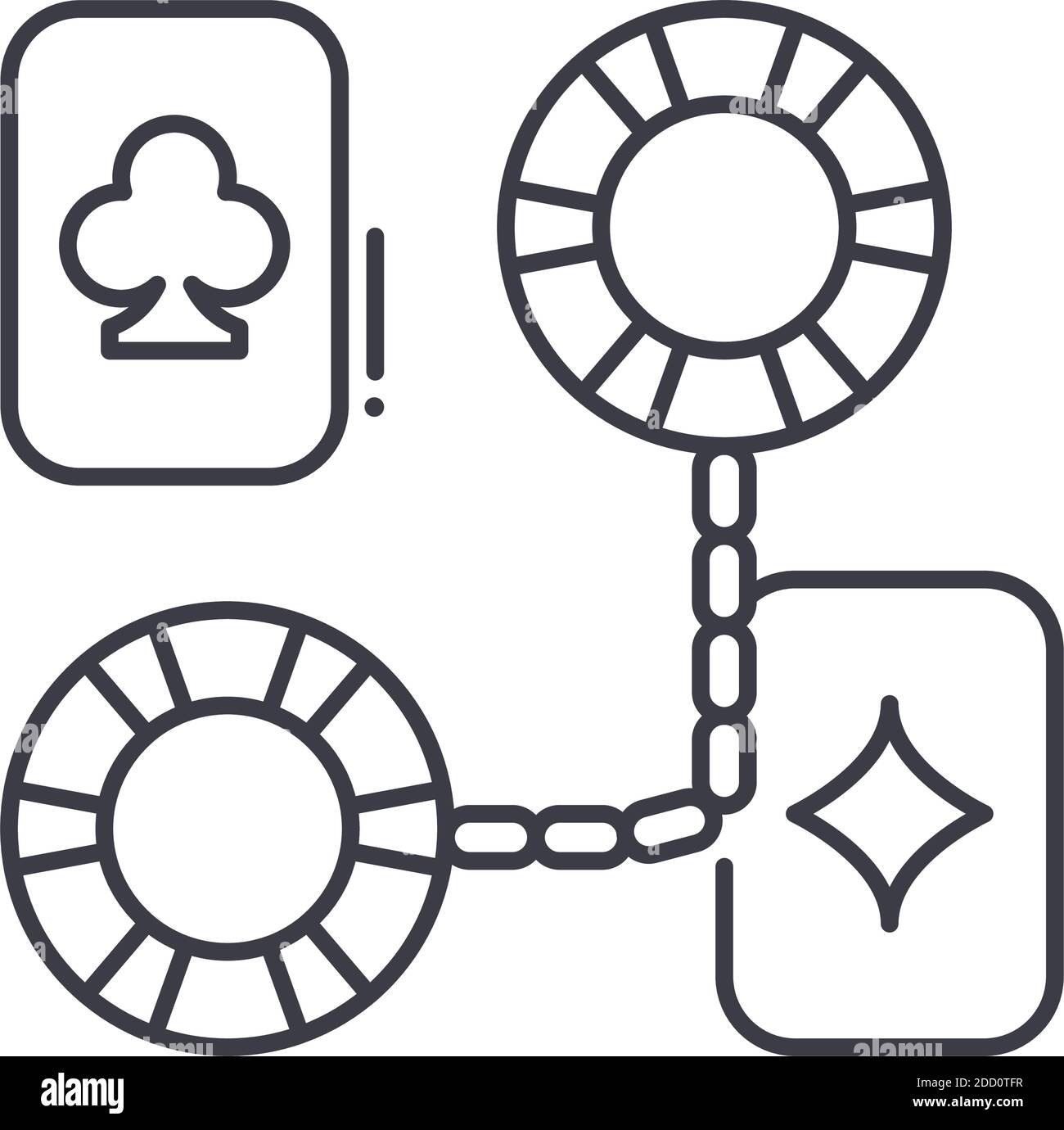 Poker game icon, linear isolated illustration, thin line vector, web ...