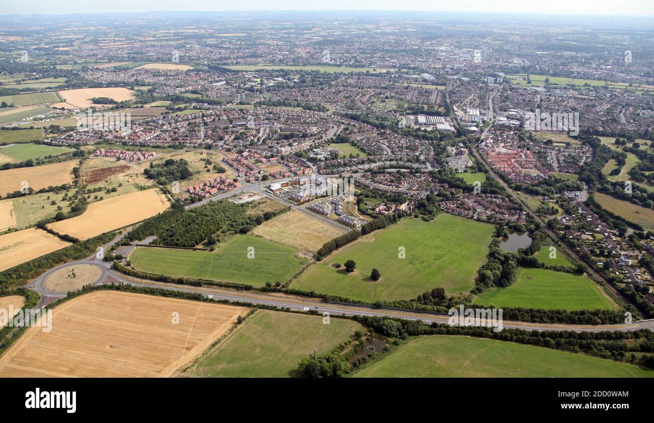 aerial view of Grove Way, the A4440 by-pass road, looking east towards ...