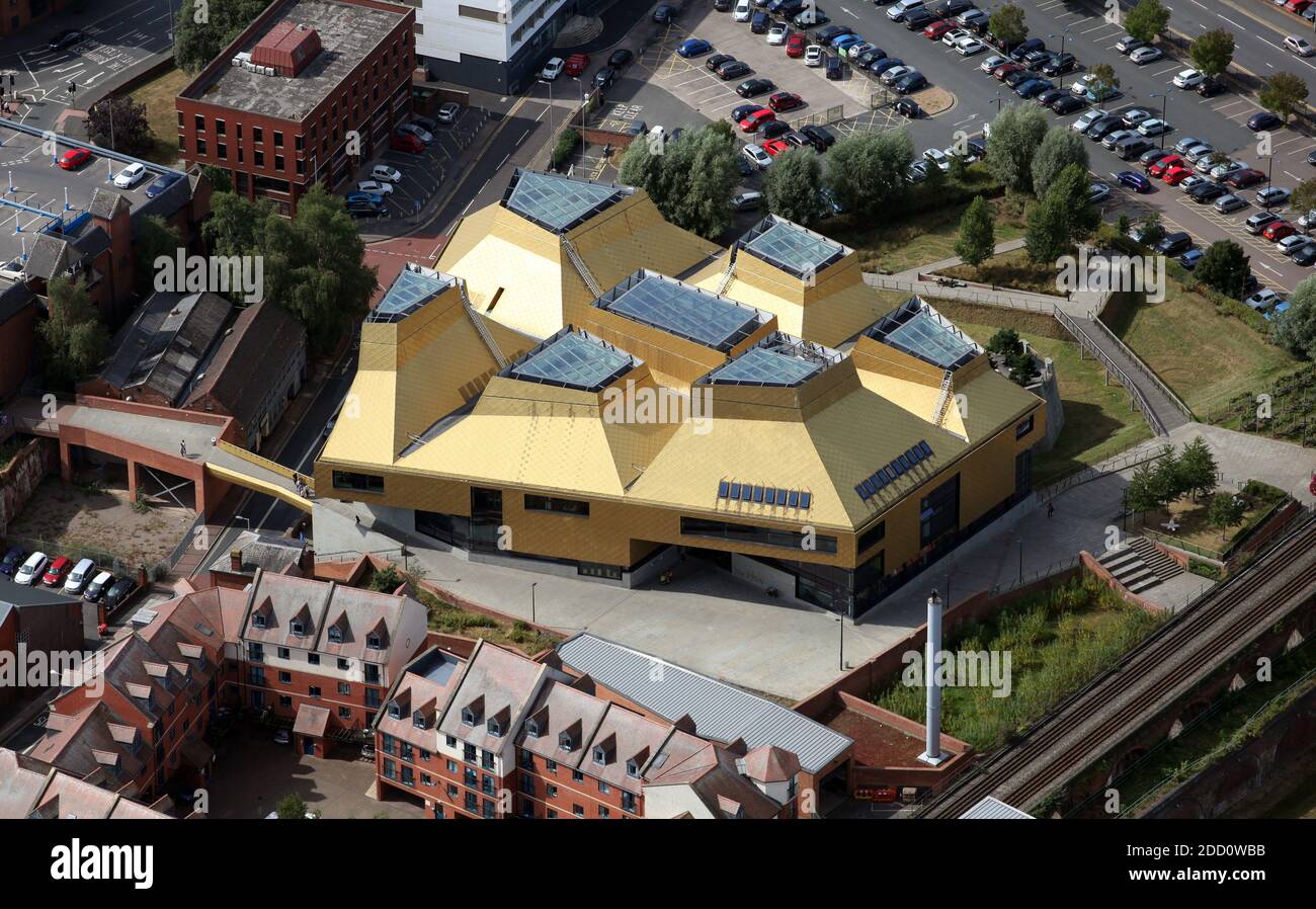 aerial view of The Hive Library and University of Worcester City Campus ...