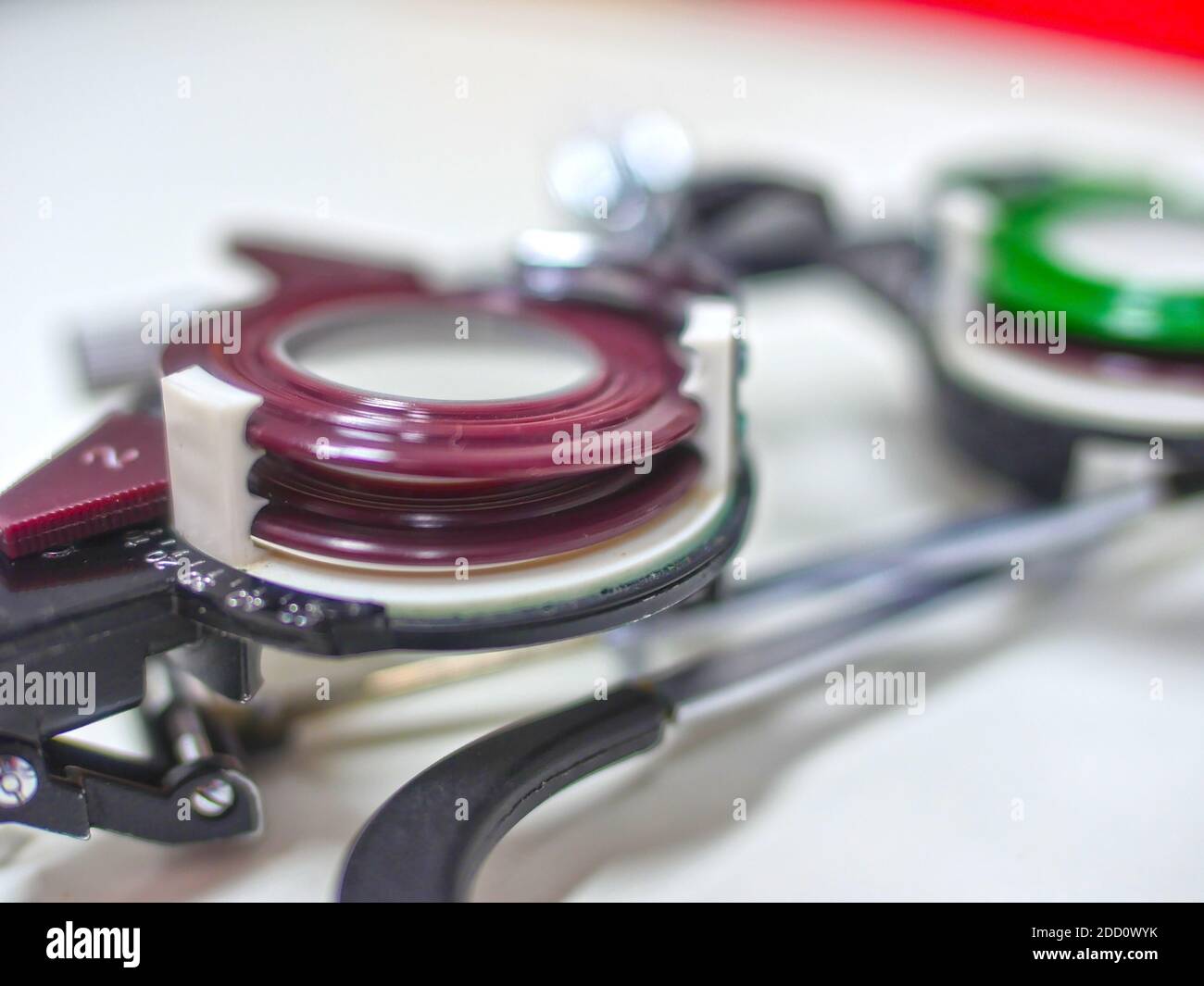 eye examination ophthalmology at doctor's office, test glasses Stock ...