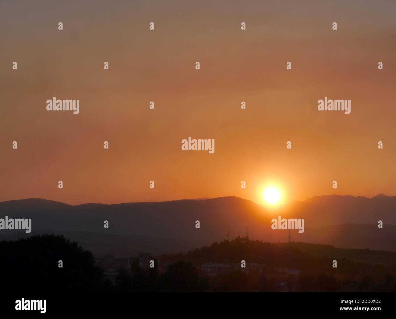 sunset sky panorama landscape background natural color of evening ...