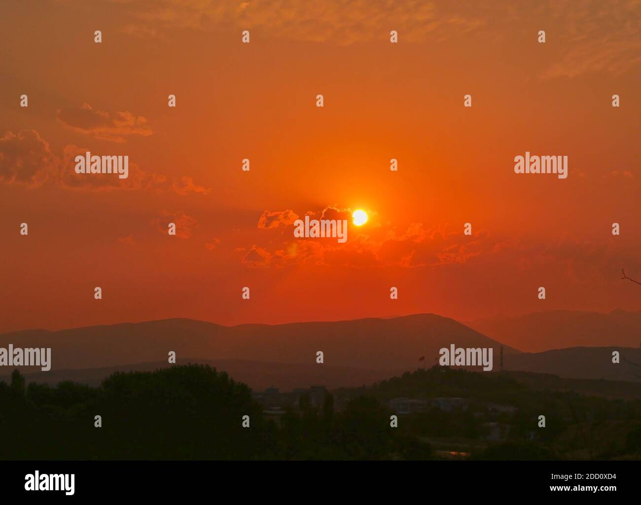 sunset sky panorama landscape background natural color of evening ...