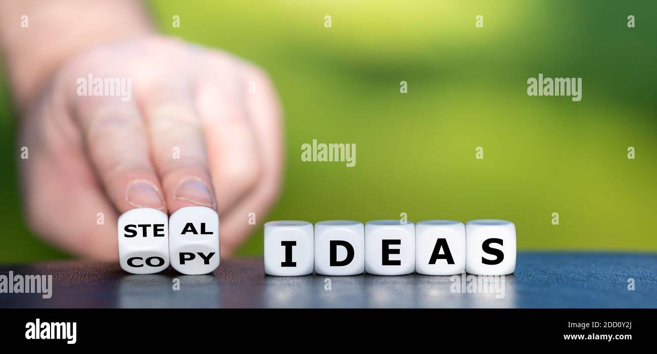 Dice form the expressions "steal ideas" and "copy ideas Stock Photo - Alamy