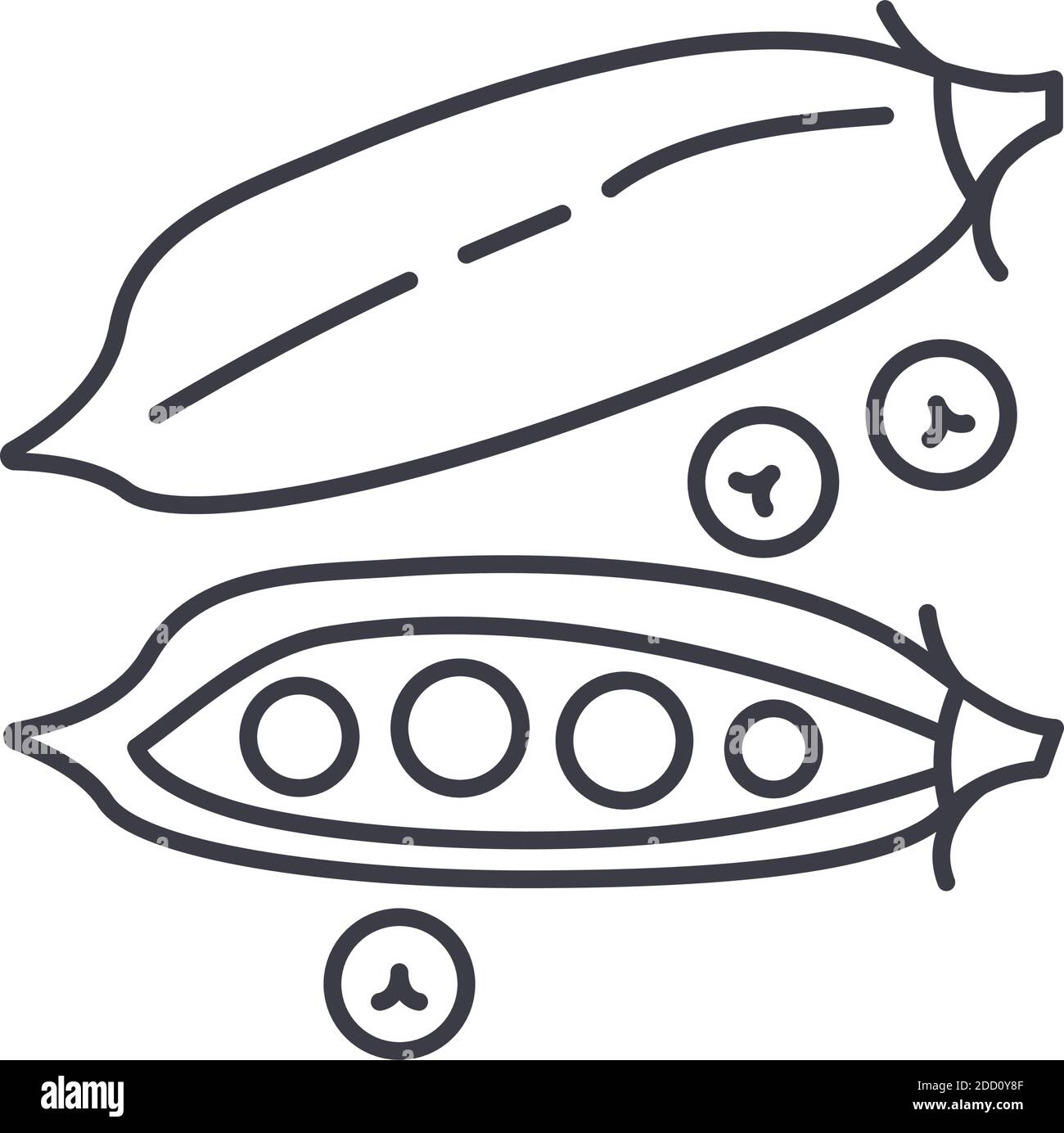 Pea vegetable icon, linear isolated illustration, thin line vector, web ...