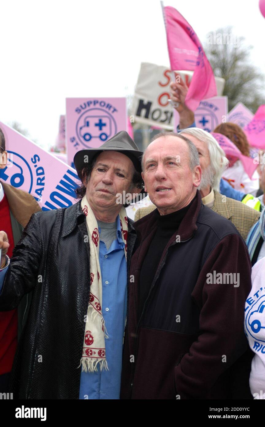 Keith Richards (member of The Rolling Stones rock band) and Christopher ...