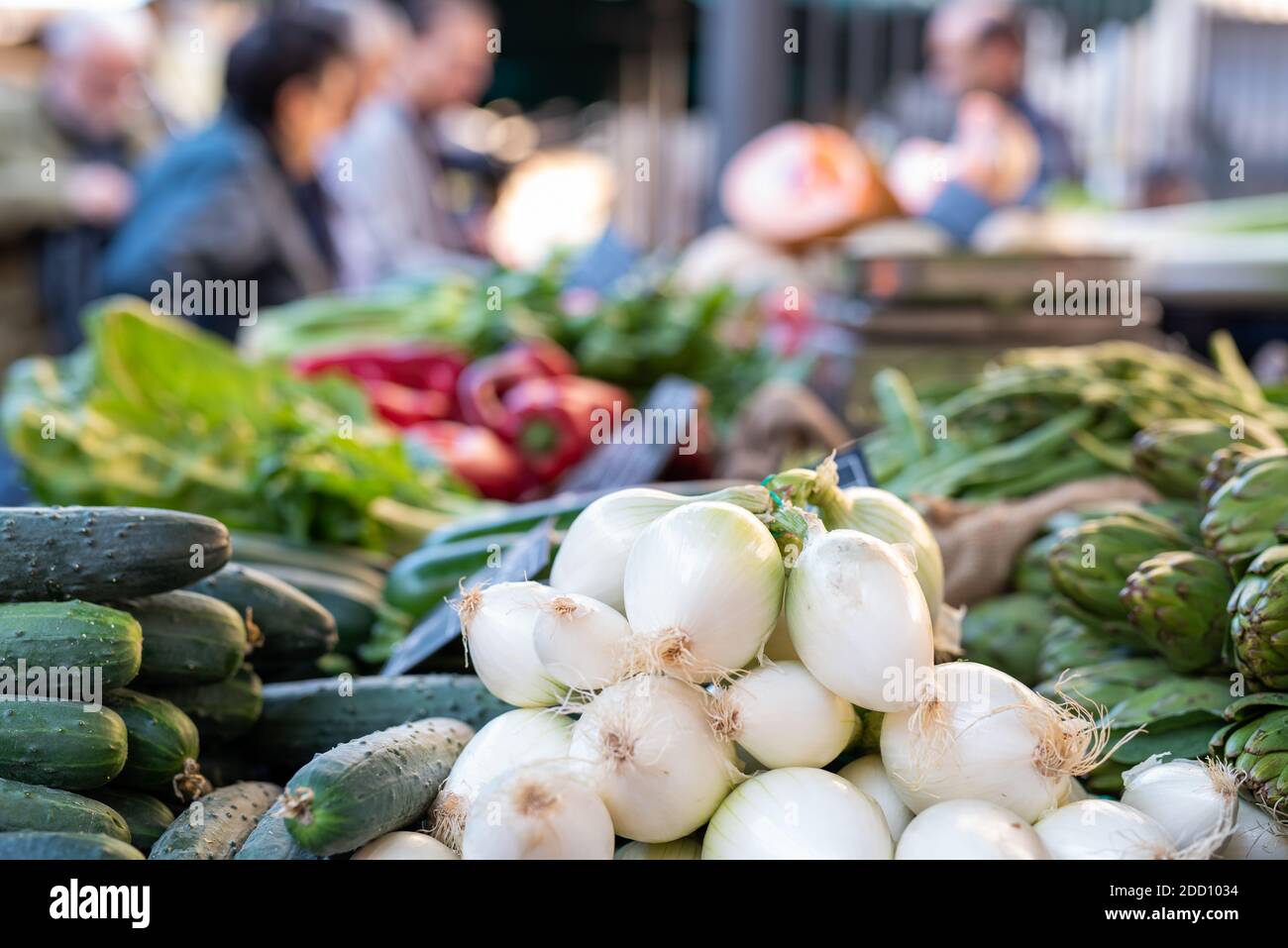 Fresh vegetables on street food market Stock Photo - Alamy