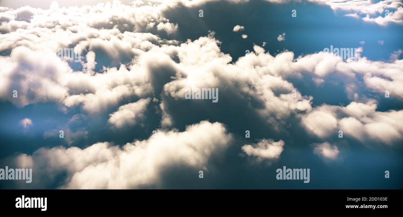 fly above clouds abstract, 3d render illustration Stock Photo - Alamy