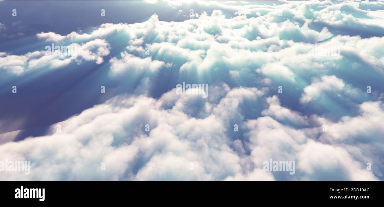 fly above clouds abstract, 3d render illustration Stock Photo - Alamy