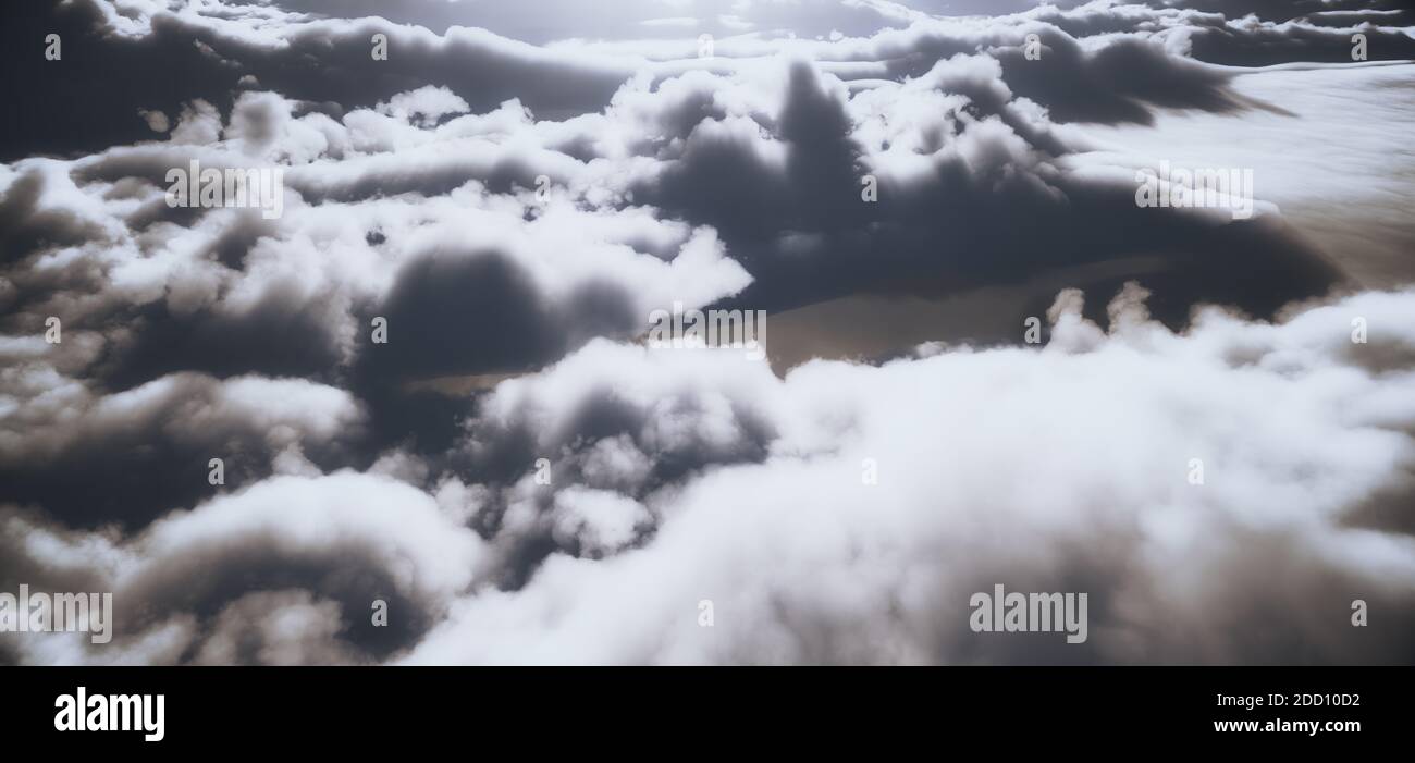 fly above clouds abstract, 3d render illustration Stock Photo - Alamy