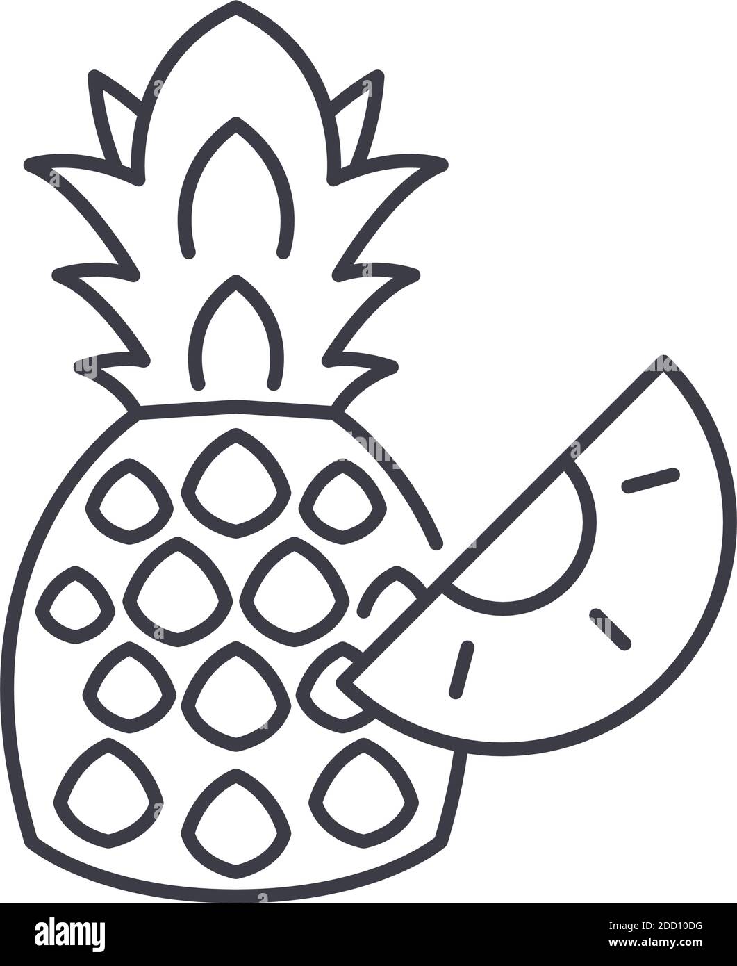 Pineapple icon, linear isolated illustration, thin line vector, web ...