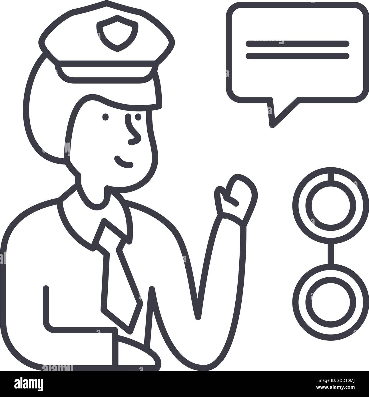 Policeman image icon, linear isolated illustration, thin line vector ...