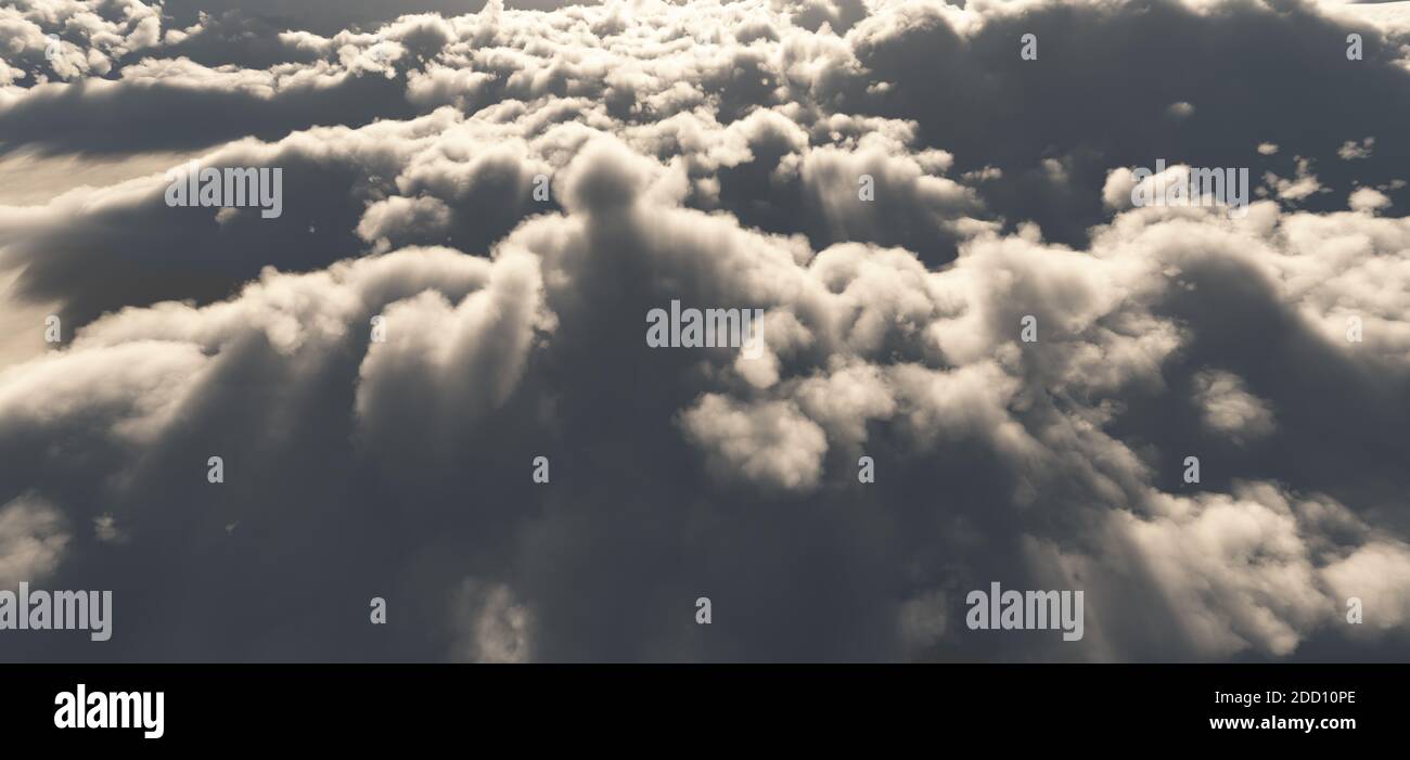 fly above clouds abstract, 3d render illustration Stock Photo - Alamy