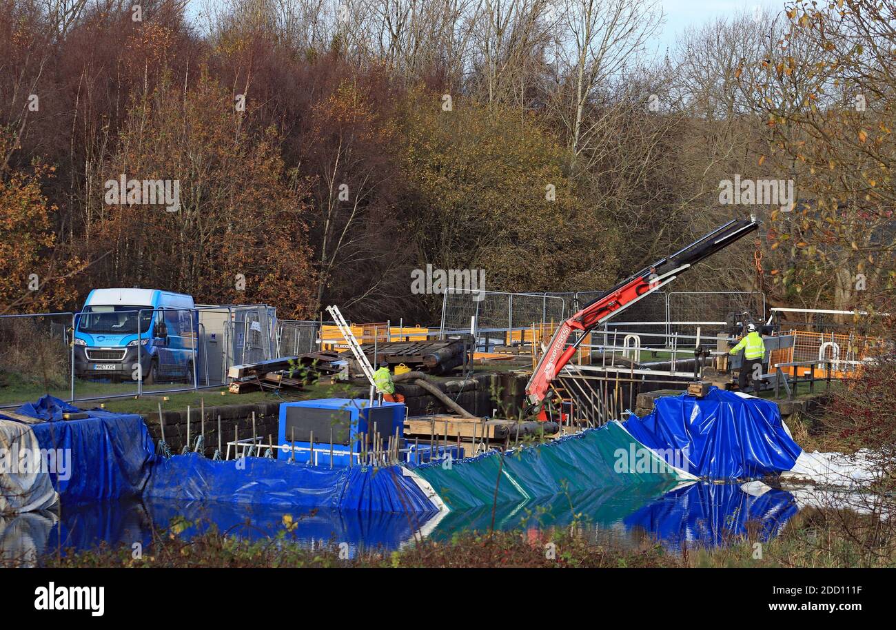 Crane lifting a new lock beam hi-res stock photography and images - Alamy