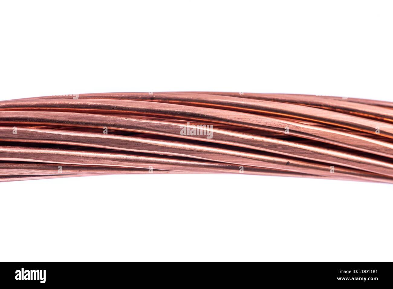 Macro of Copper Wire Isolated on White Background Stock Photo - Alamy