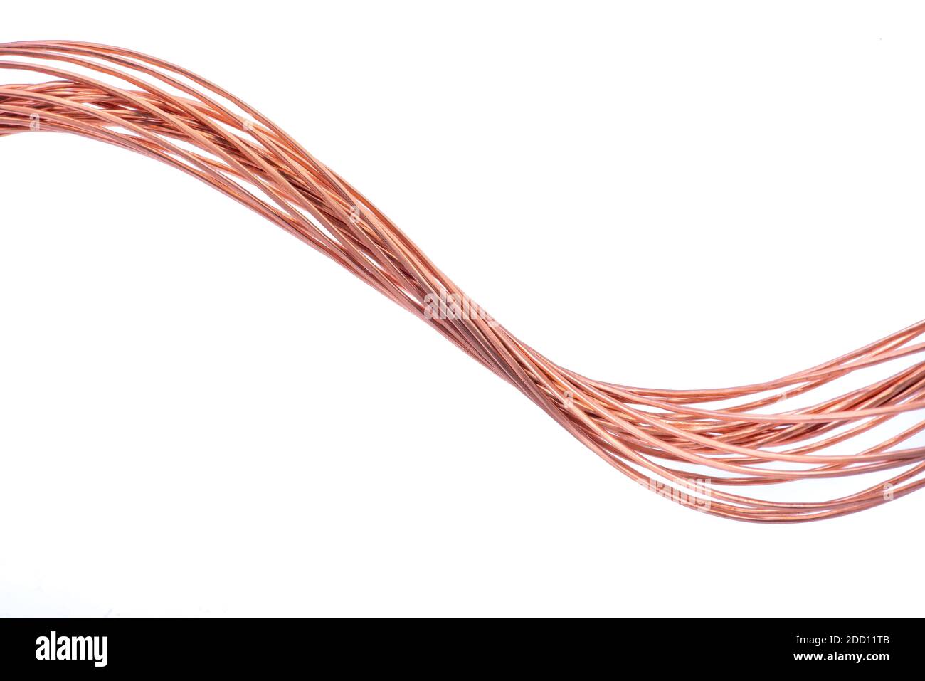 Swirl of Copper Wire Isolated on White Background Stock Photo - Alamy
