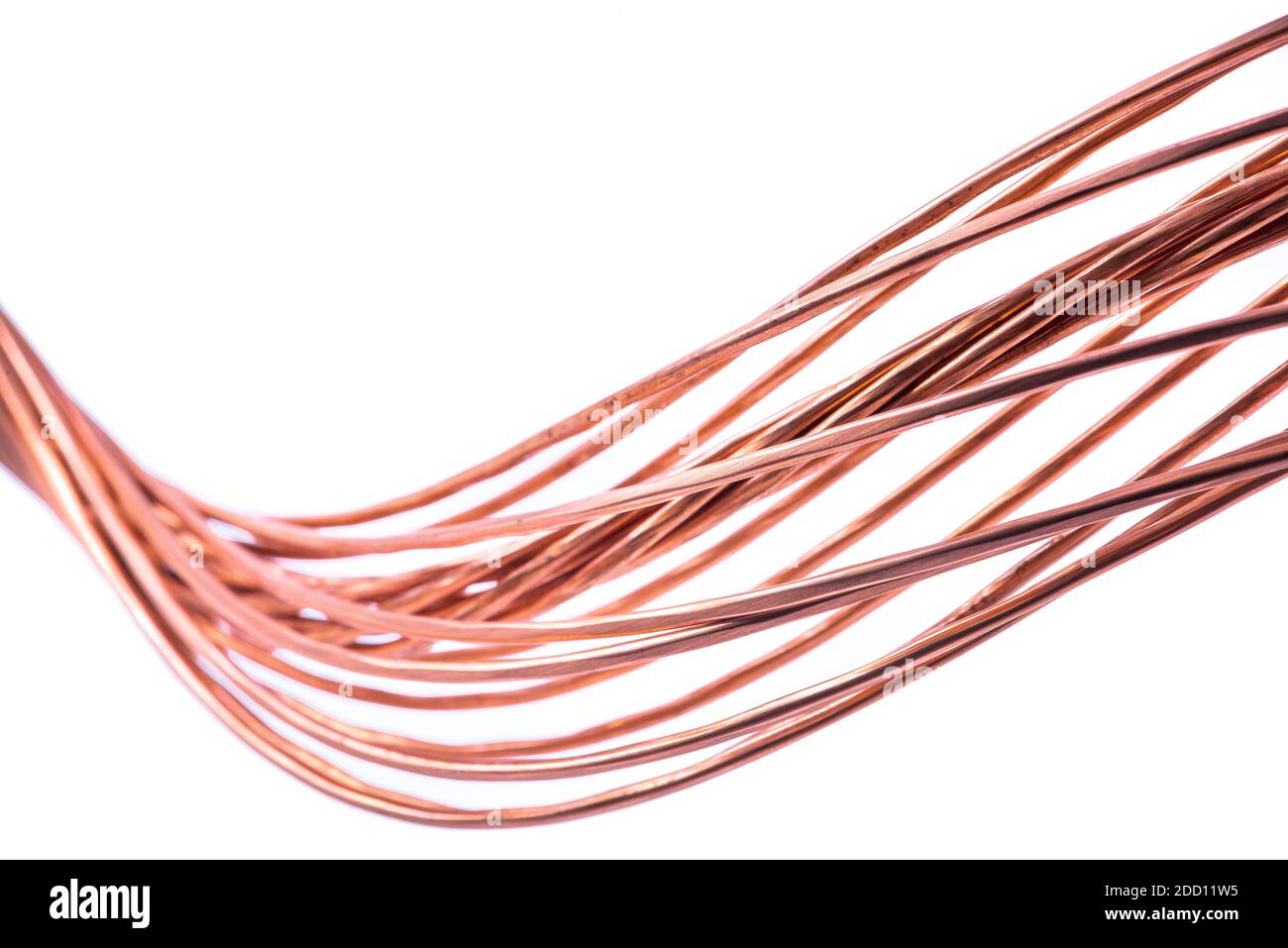 Swirl of Copper Wire Isolated on White Background Stock Photo - Alamy