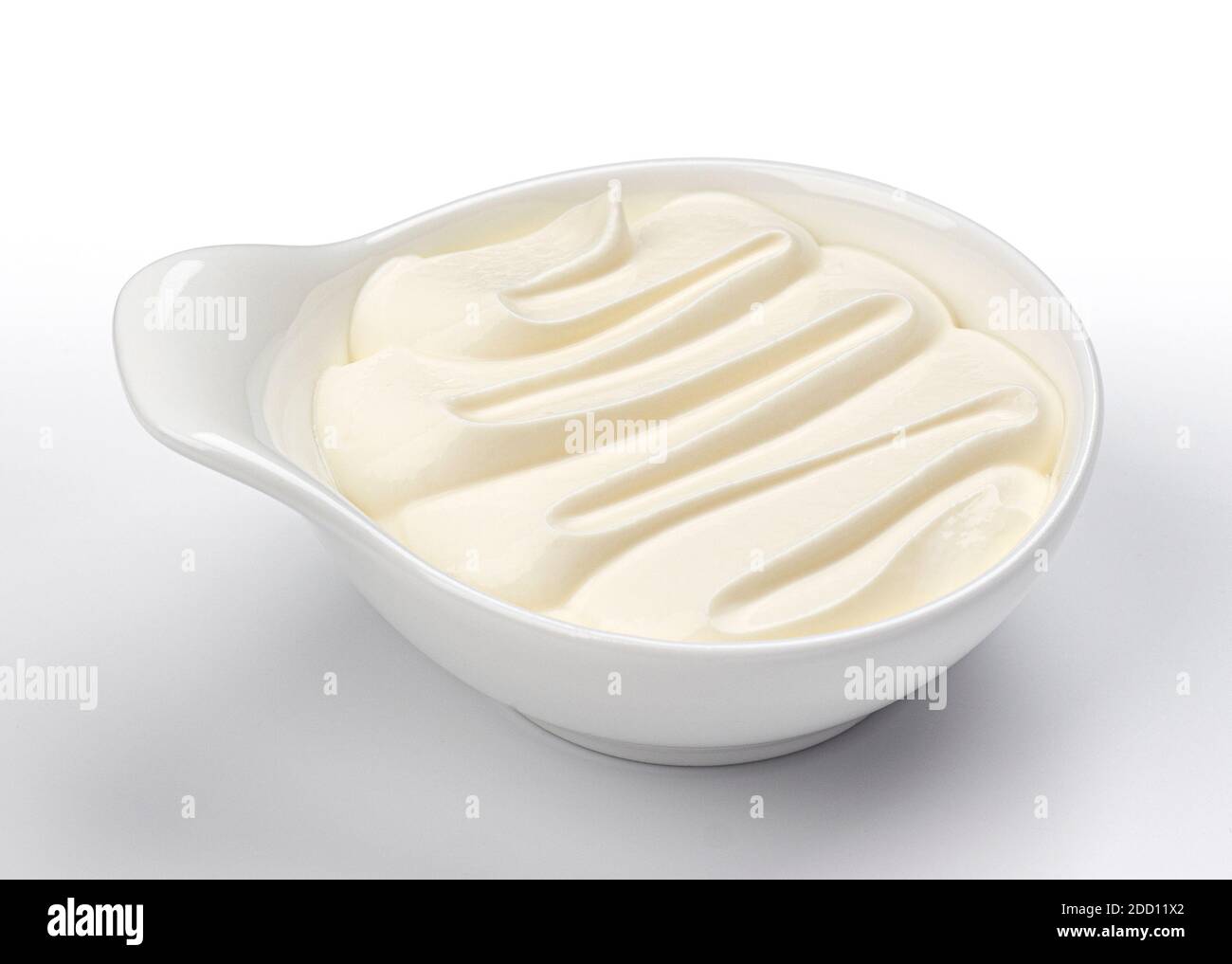 Sour cream isolated on white background Stock Photo - Alamy